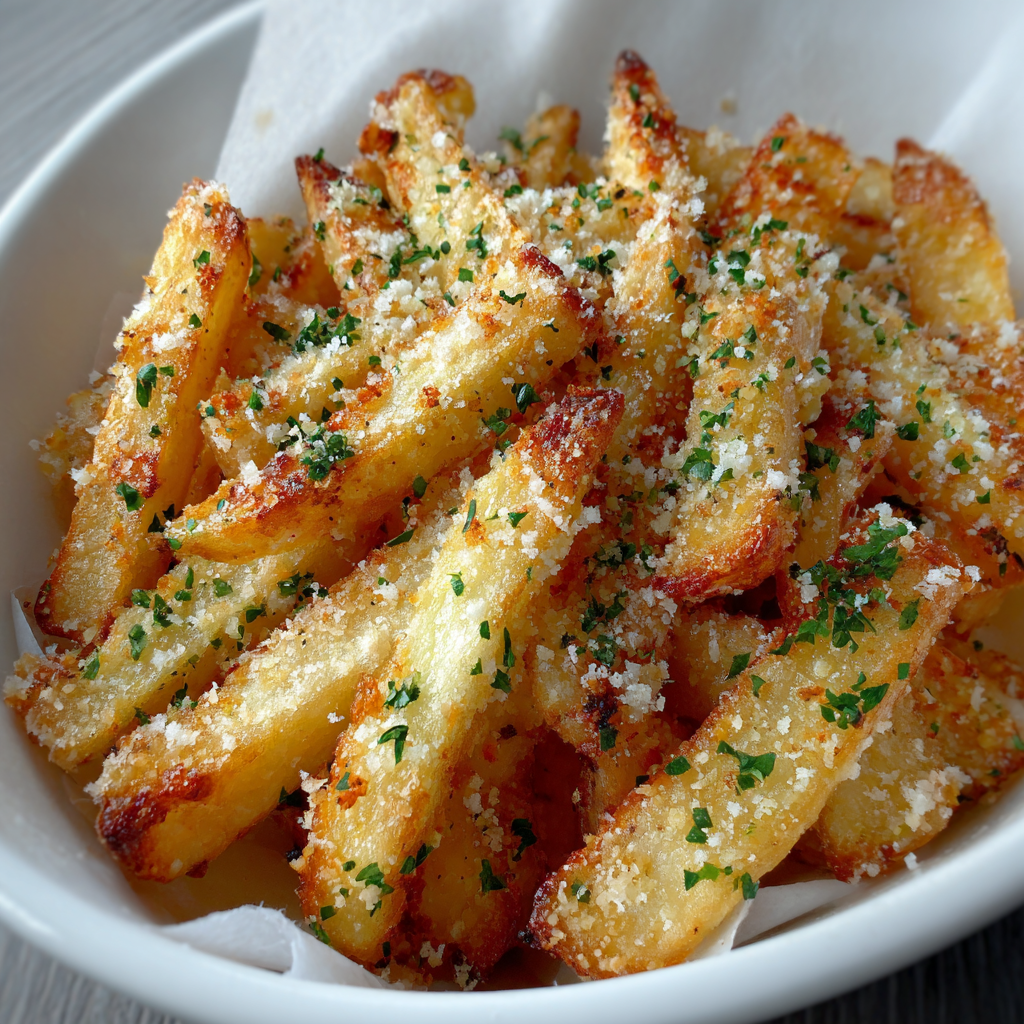 Baked Garlic Parmesan Fries (Crispy, Cheesy & Oven-Baked)